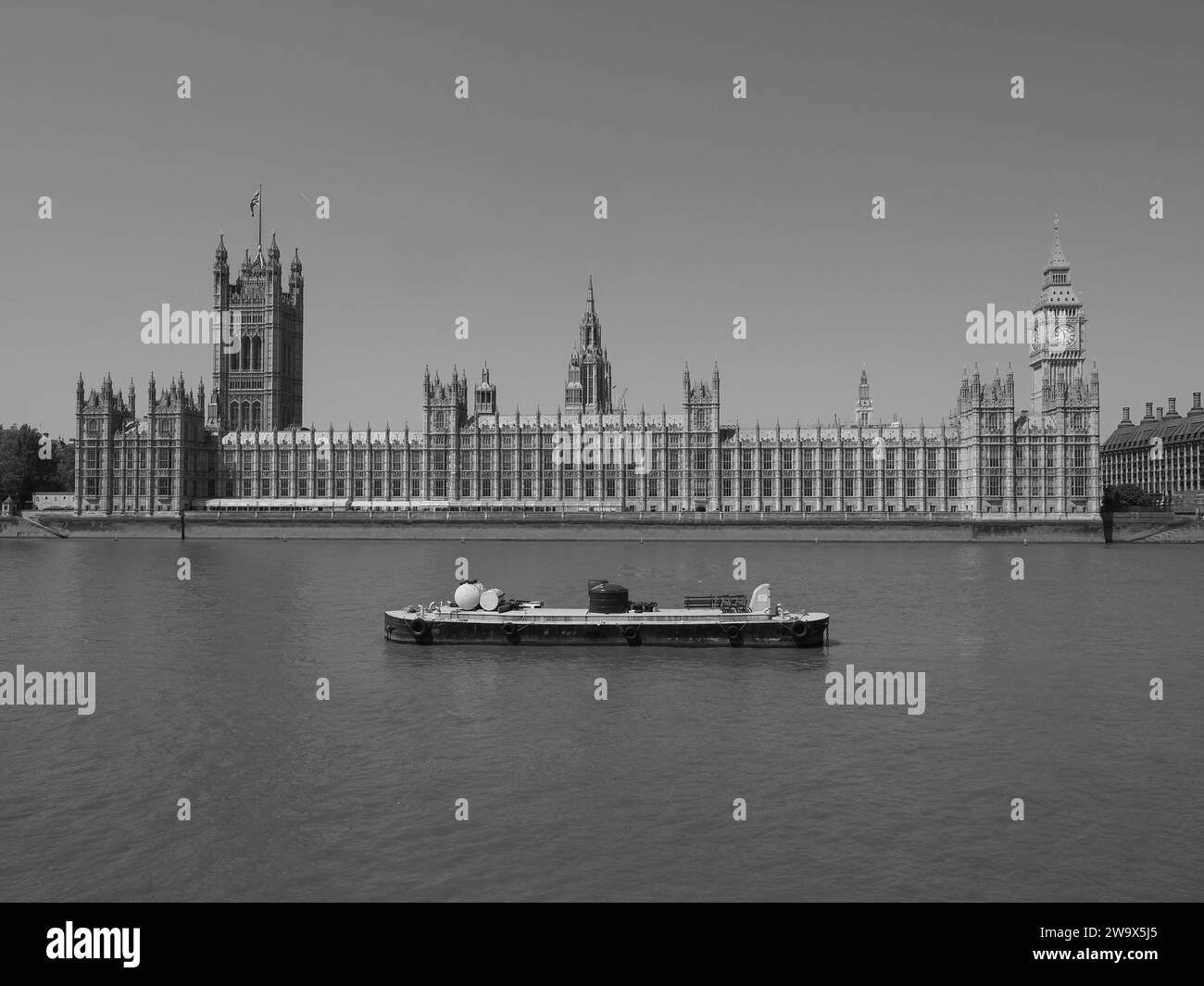 Houses Of Parliament Aka Westminster Palace In London, UK In Black And ...