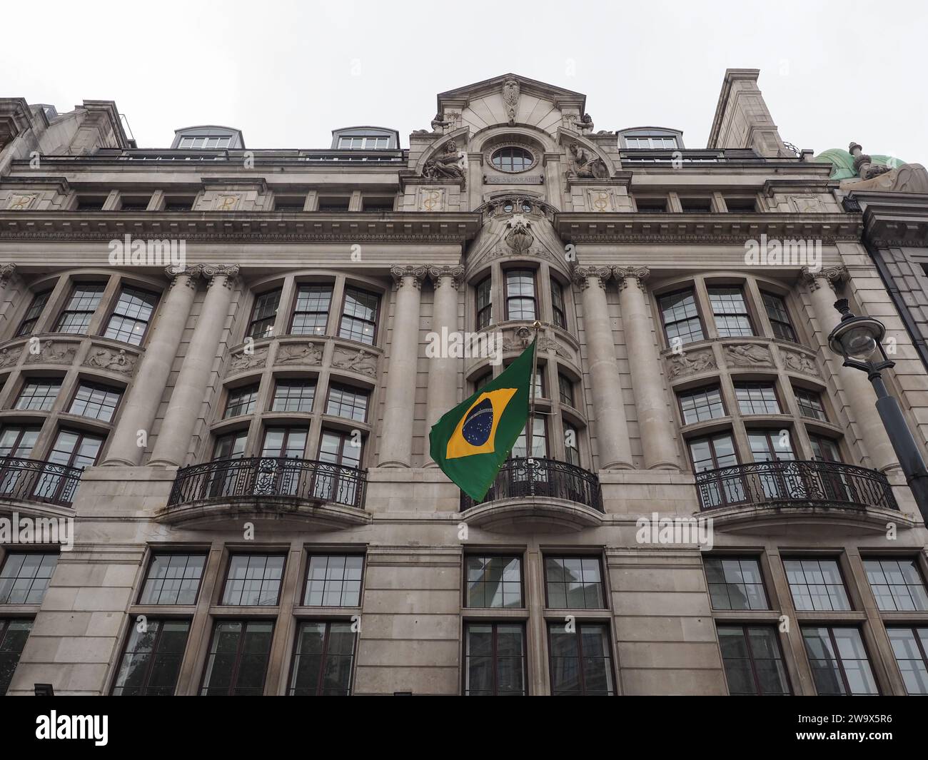 Brazilian Flag At Embassy Of Brazil In London, UK Stock Photo - Alamy