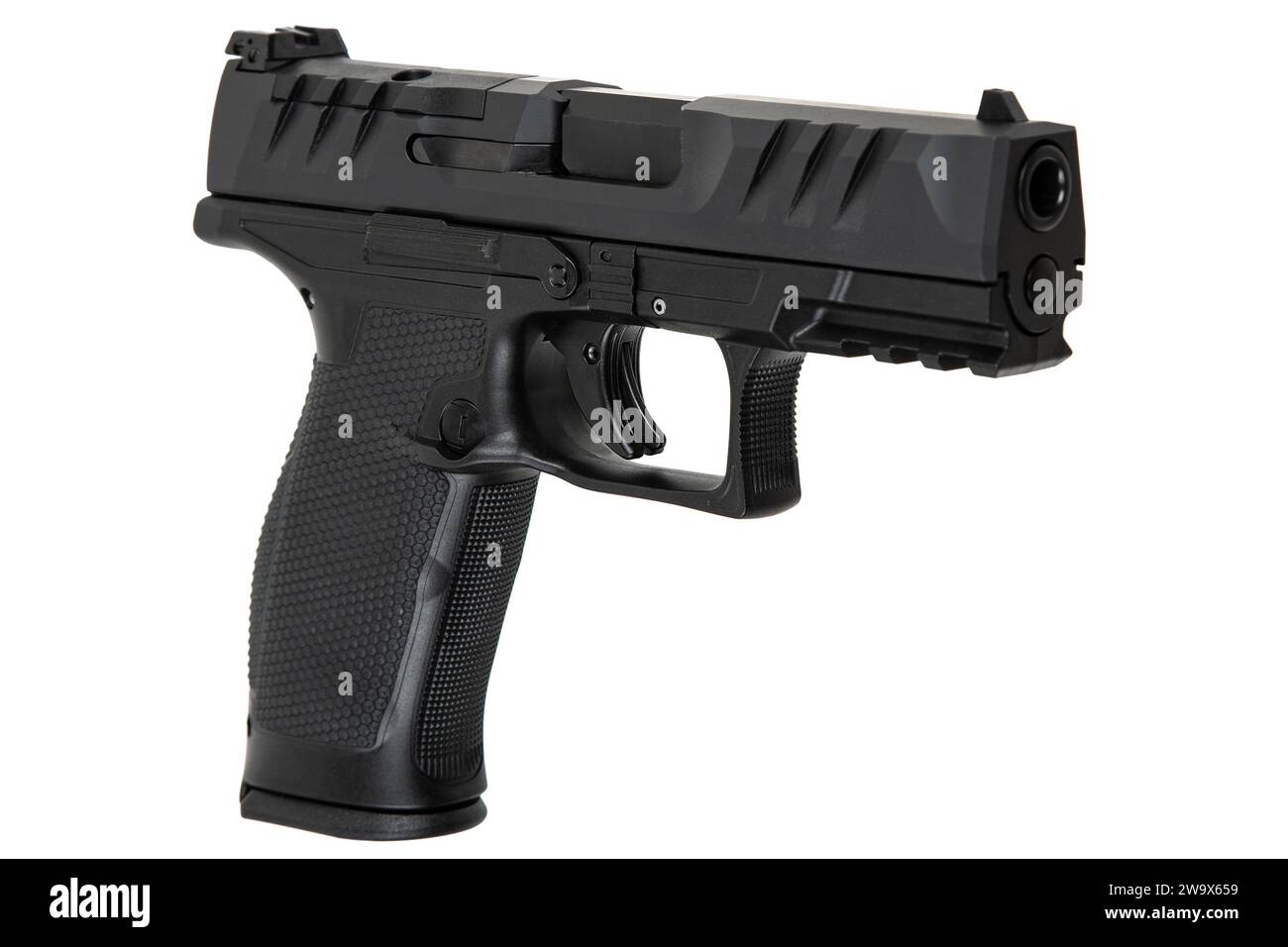 Modern semi-automatic pistol isolate on a white background. Armament ...