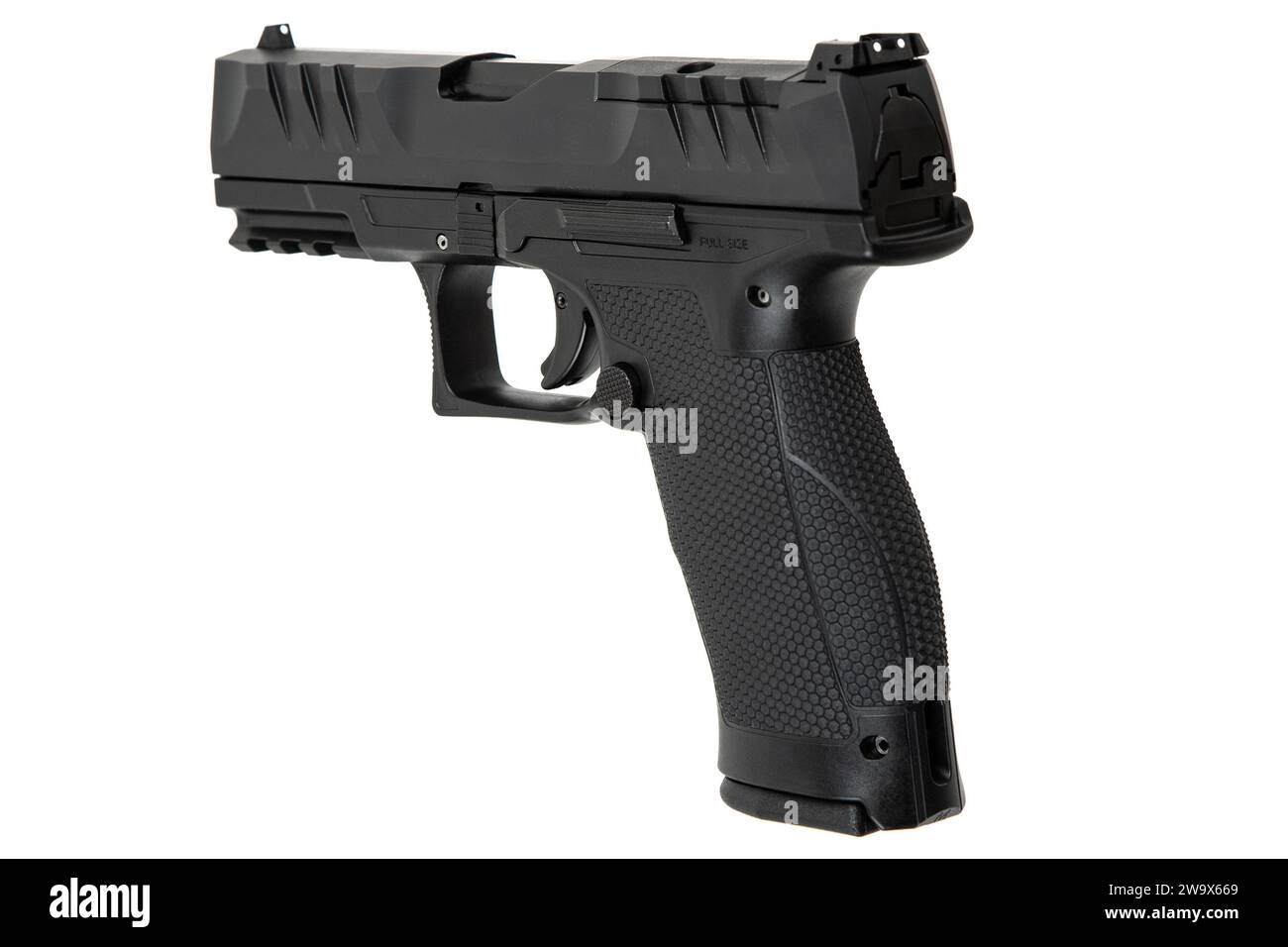 Modern semi-automatic pistol isolate on a white background. Armament ...