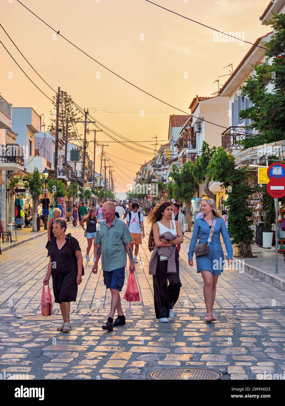 Street of Pythagoreio, Samos Island, North Aegean, Greece Stock Photo ...