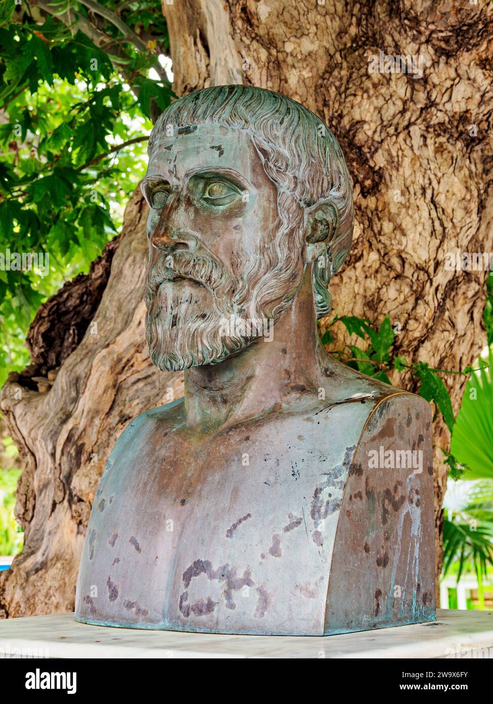 Statue of Pythagoras, Irini Square, Pythagoreio, Samos Island, North ...