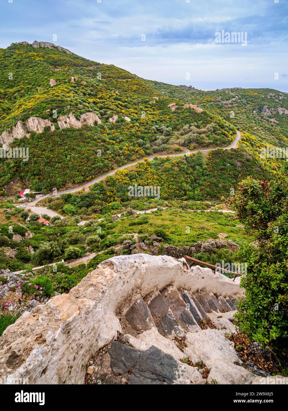 Landscape seen from The Cave of Pythagoras, Mount Kerkis, Samos Island ...