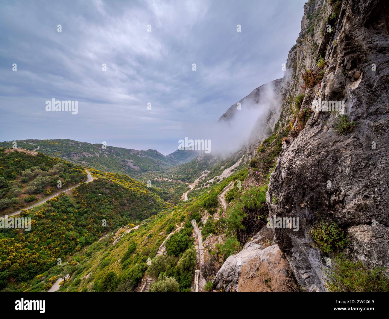 Landscape seen from The Real Cave of Pythagoras, Mount Kerkis, Samos ...