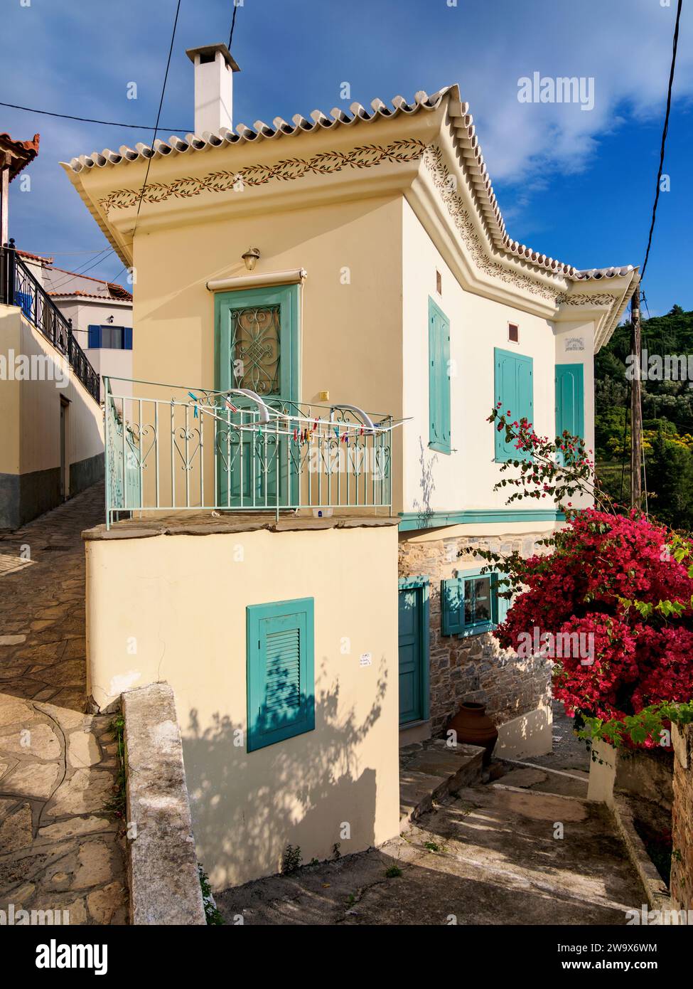 Architecture of Ano Vathy, Samos Town, Samos Island, North Aegean ...