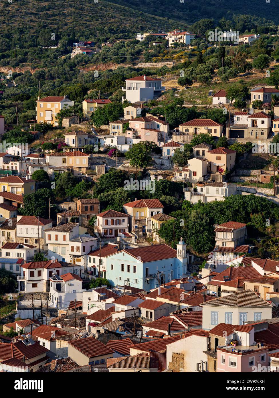 Ano Vathy, elevated view, Samos Town, Samos Island, North Aegean ...