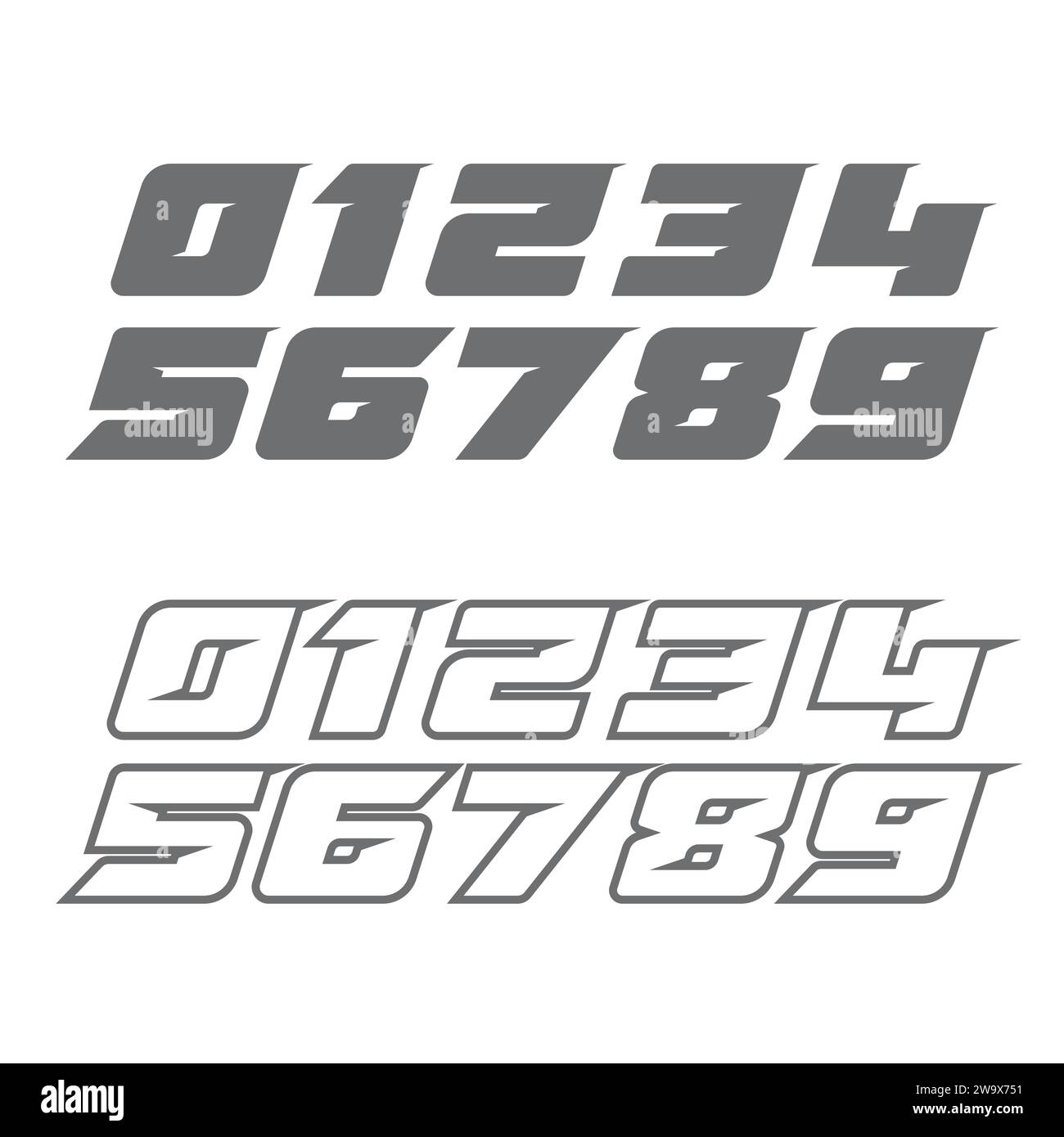 Numbers font sport font Cut Out Stock Images & Pictures - Alamy