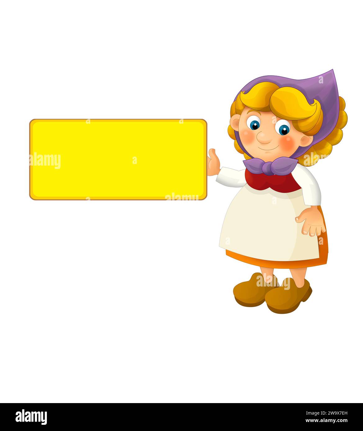 Cartoon farm character happy farmer woman isolated on white background ...