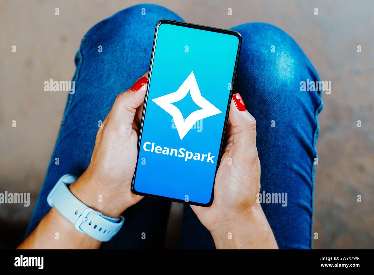 In this photo illustration, the CleanSpark, Inc. logo is displayed on a ...