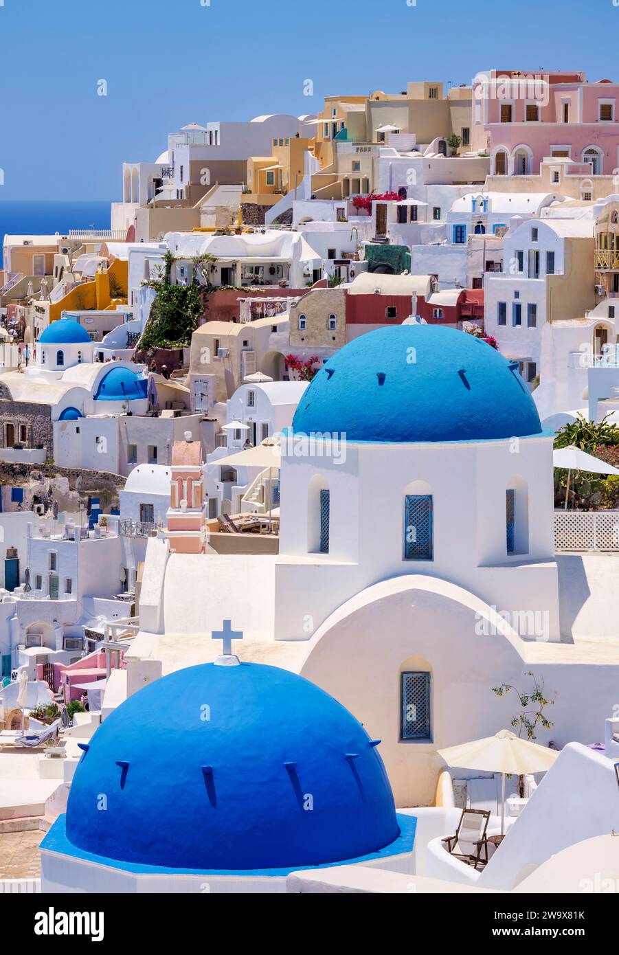 Iconic blue domed churches of Saint Spyridon and Resurrection of the ...