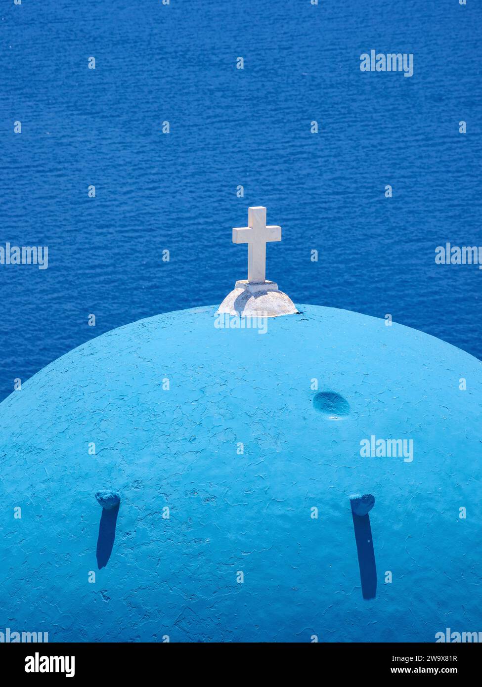 Iconic blue domed church of Resurrection of the Lord, cupola detailed ...