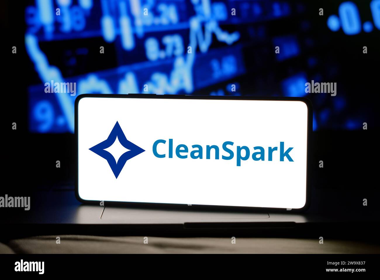 In this photo illustration, the CleanSpark, Inc. logo is displayed on a ...