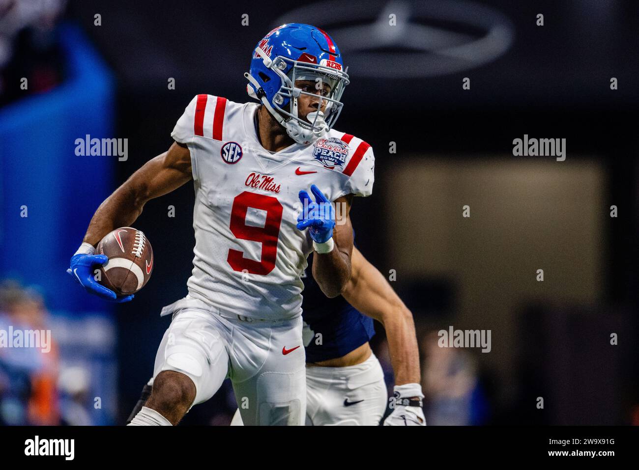 Atlanta, GA, USA. 30th Dec, 2023. Mississippi wide receiver Tre Harris ...