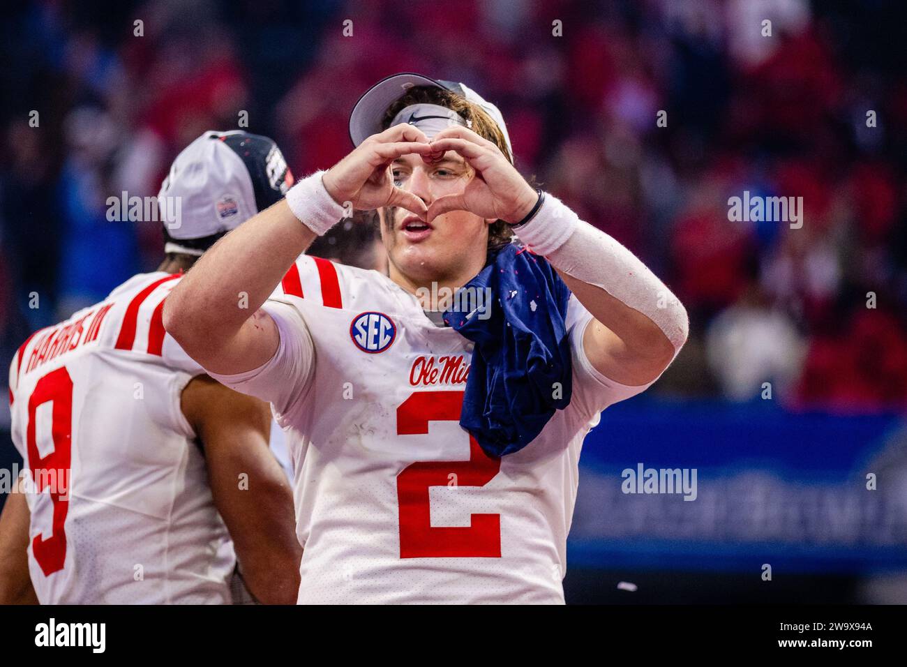 Atlanta, GA, USA. 30th Dec, 2023. Mississippi quarterback Jaxson Dart ...