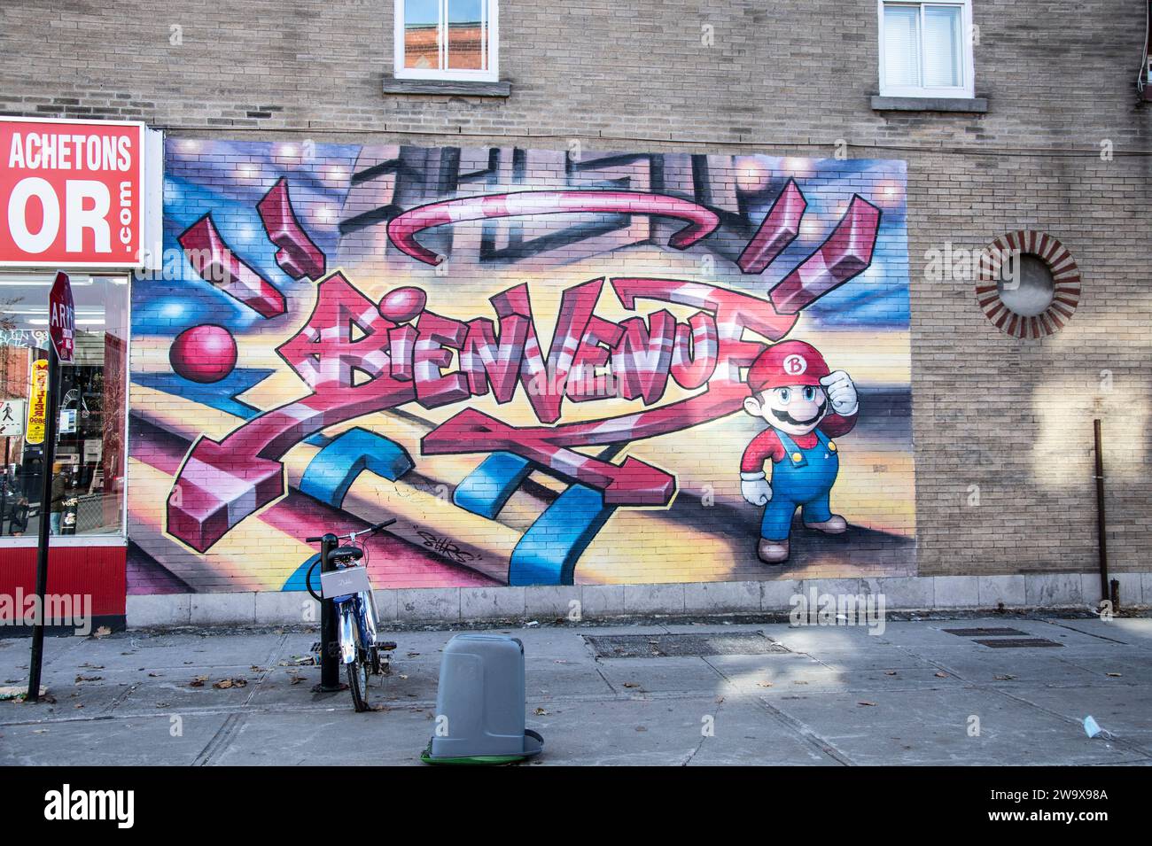 Welcome Mario mural in Hochelaga neighborhood in Montreal, Quebec ...