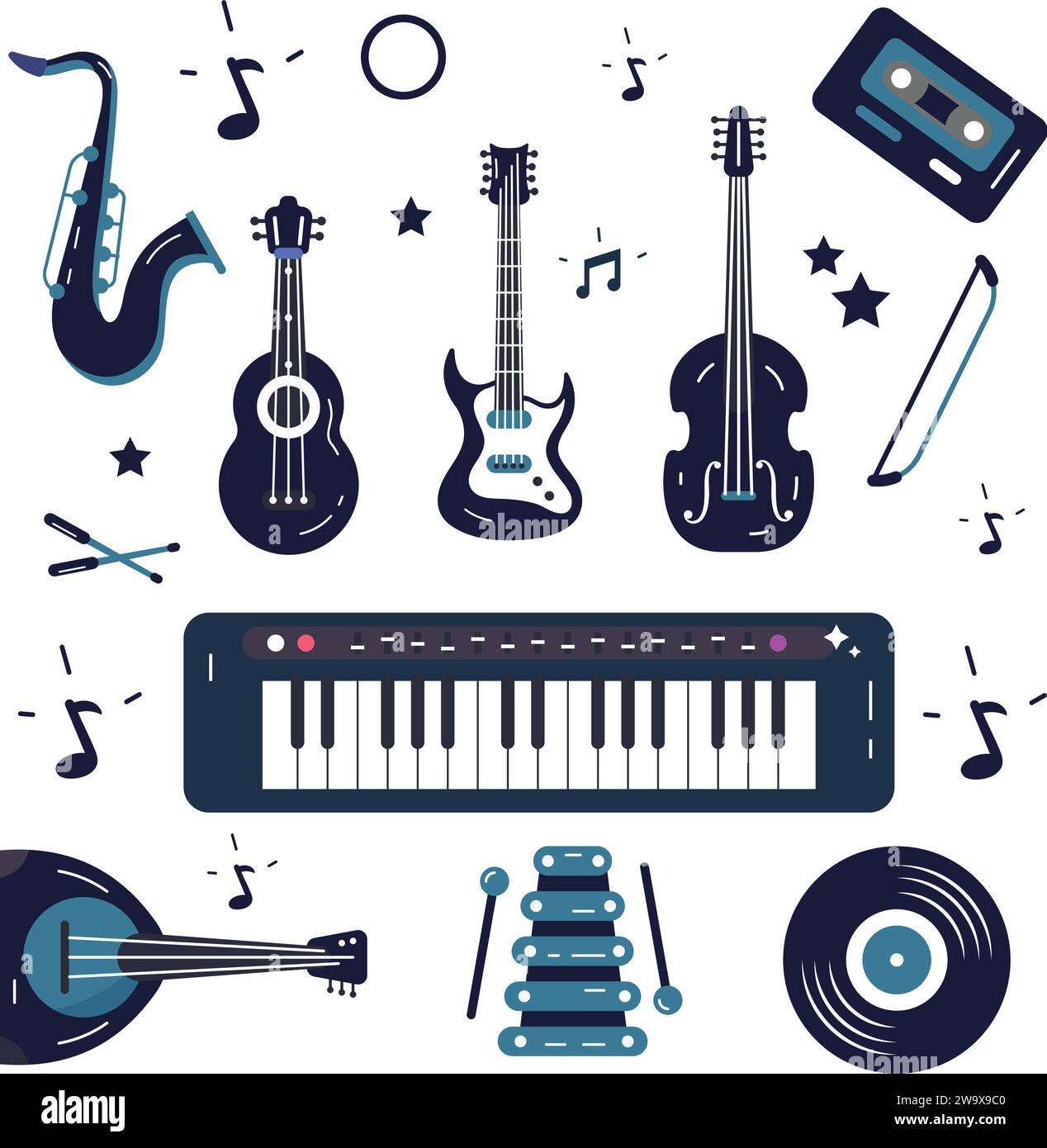 Musical instruments vector icon set Stock Vector Image & Art - Alamy