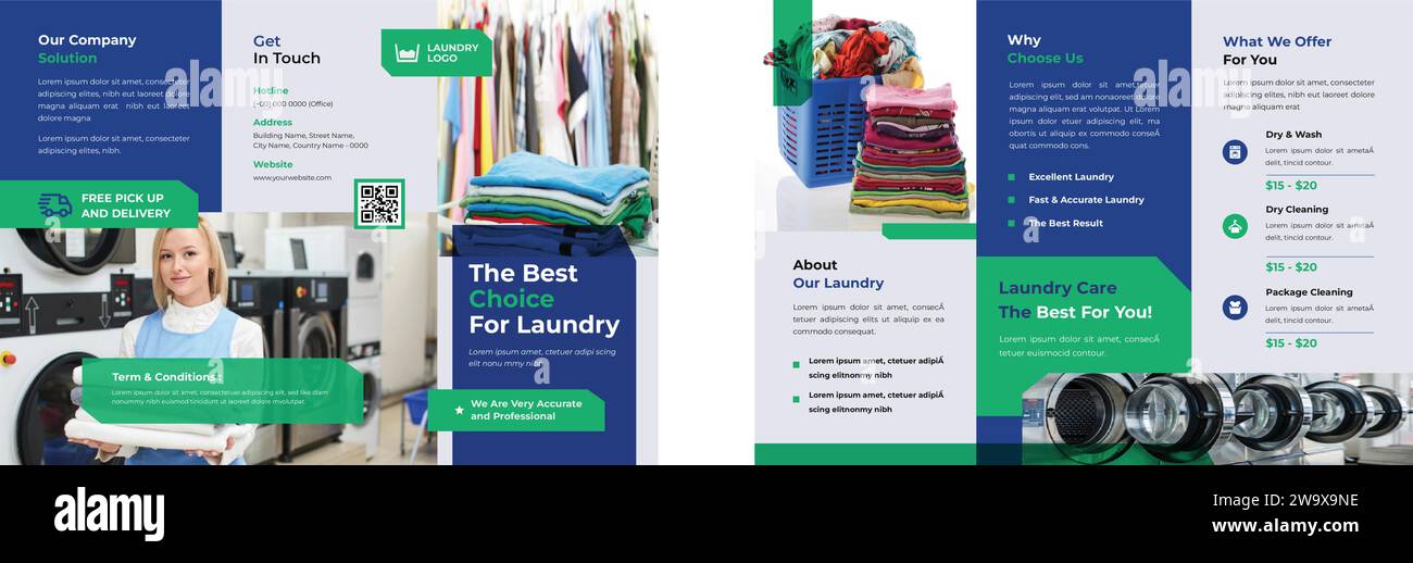 Laundry brochure design vector free Stock Vector Image & Art - Alamy