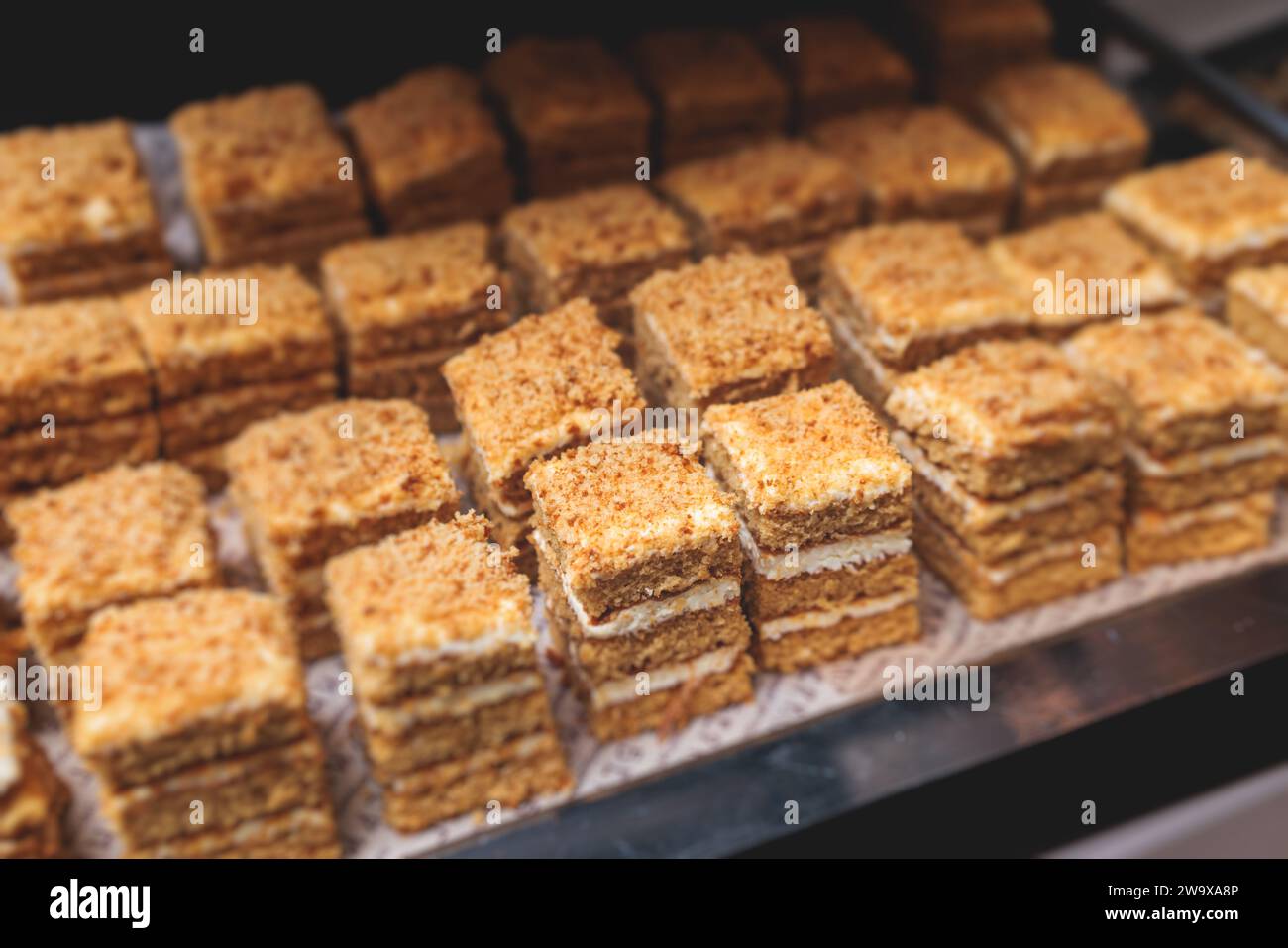 Beautiful multicolored decorated baked sweet tasty candy bar dessert ...