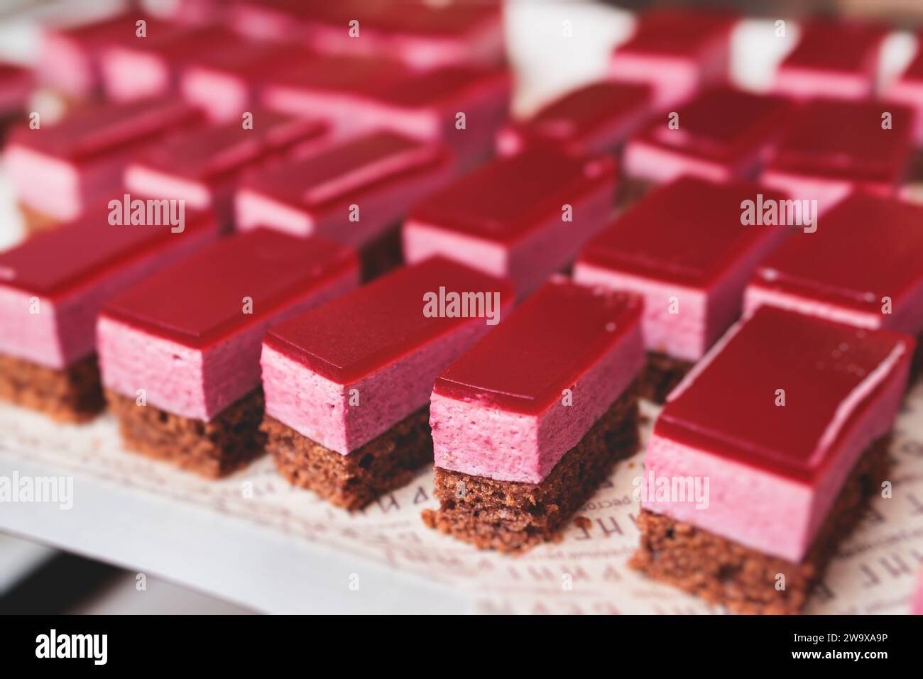 Beautiful multicolored decorated baked sweet tasty candy bar dessert ...