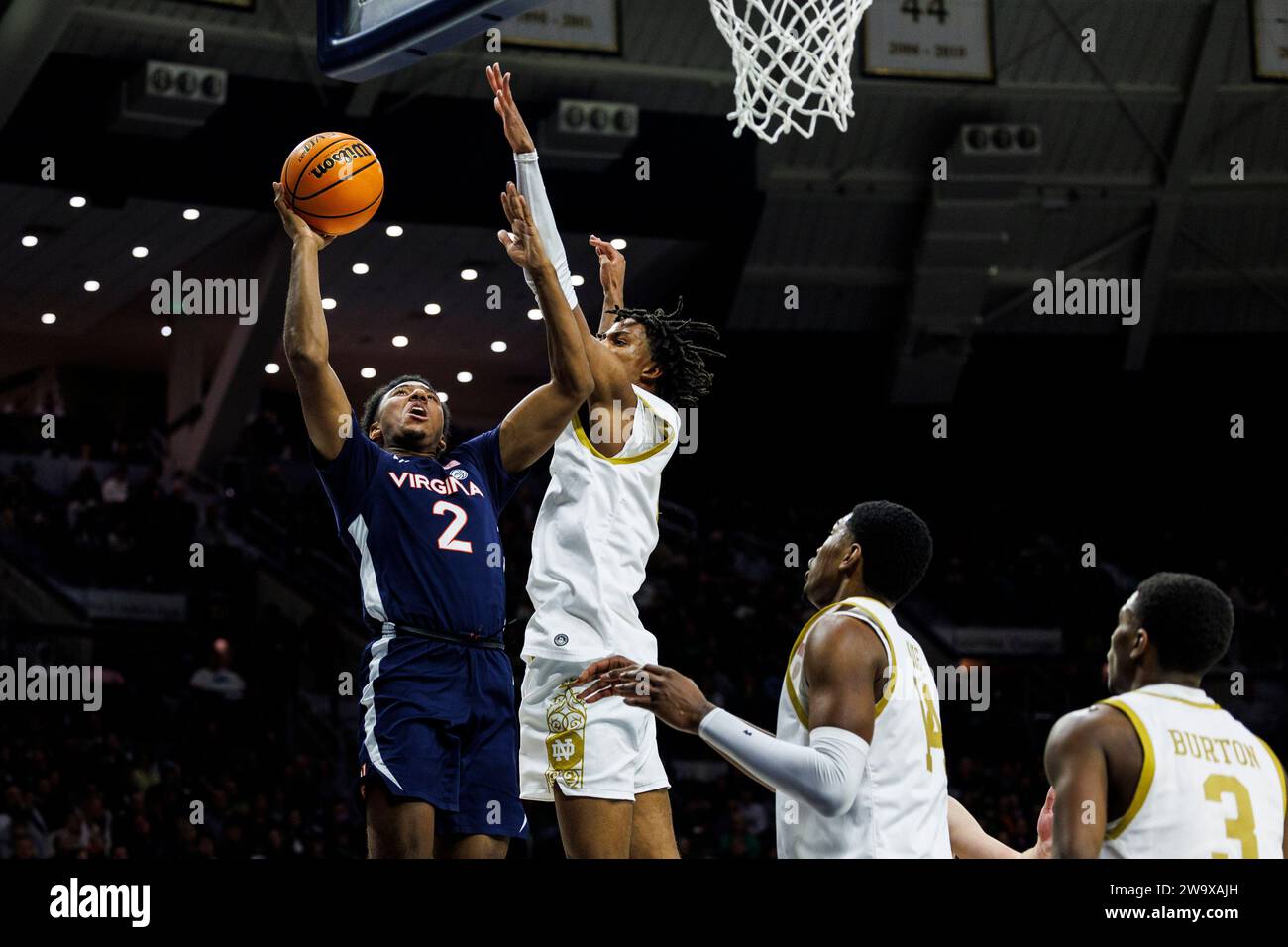 South Bend, Indiana, USA. 30th Dec, 2023. Virginia guard Reece Beekman ...