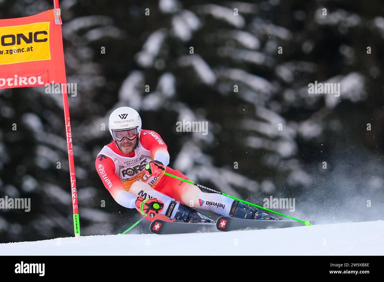 Thomas Tumler (SUI) competes during the Audi FIS Alpine Ski World Cup ...