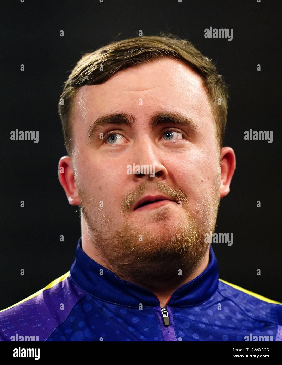 Luke Littler in action against Raymond van Barneveld (not pictured) on ...