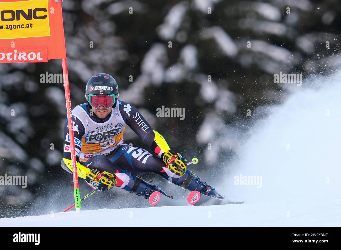 Isaiah Nelson (USA) competes during the Audi FIS Alpine Ski World Cup ...