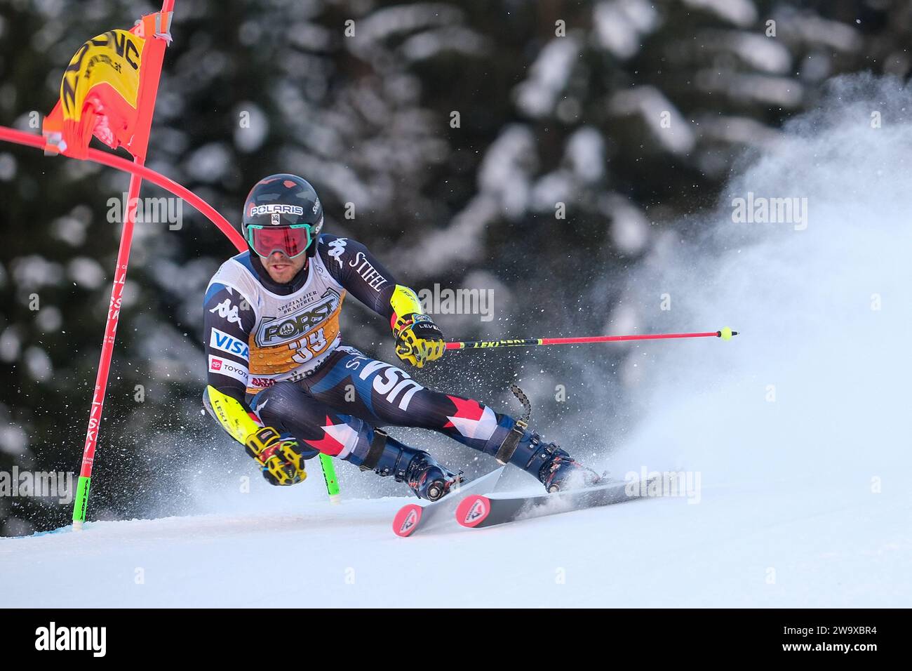 Isaiah Nelson (USA) competes during the Audi FIS Alpine Ski World Cup ...