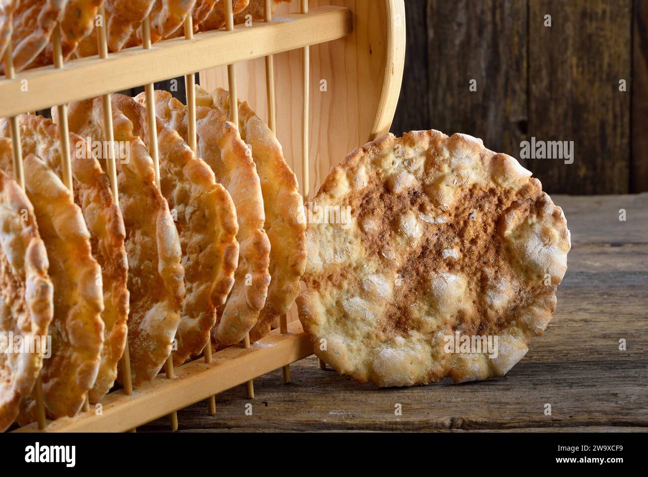 Typical South Tyrolean local crunchy flat bread, so called ...