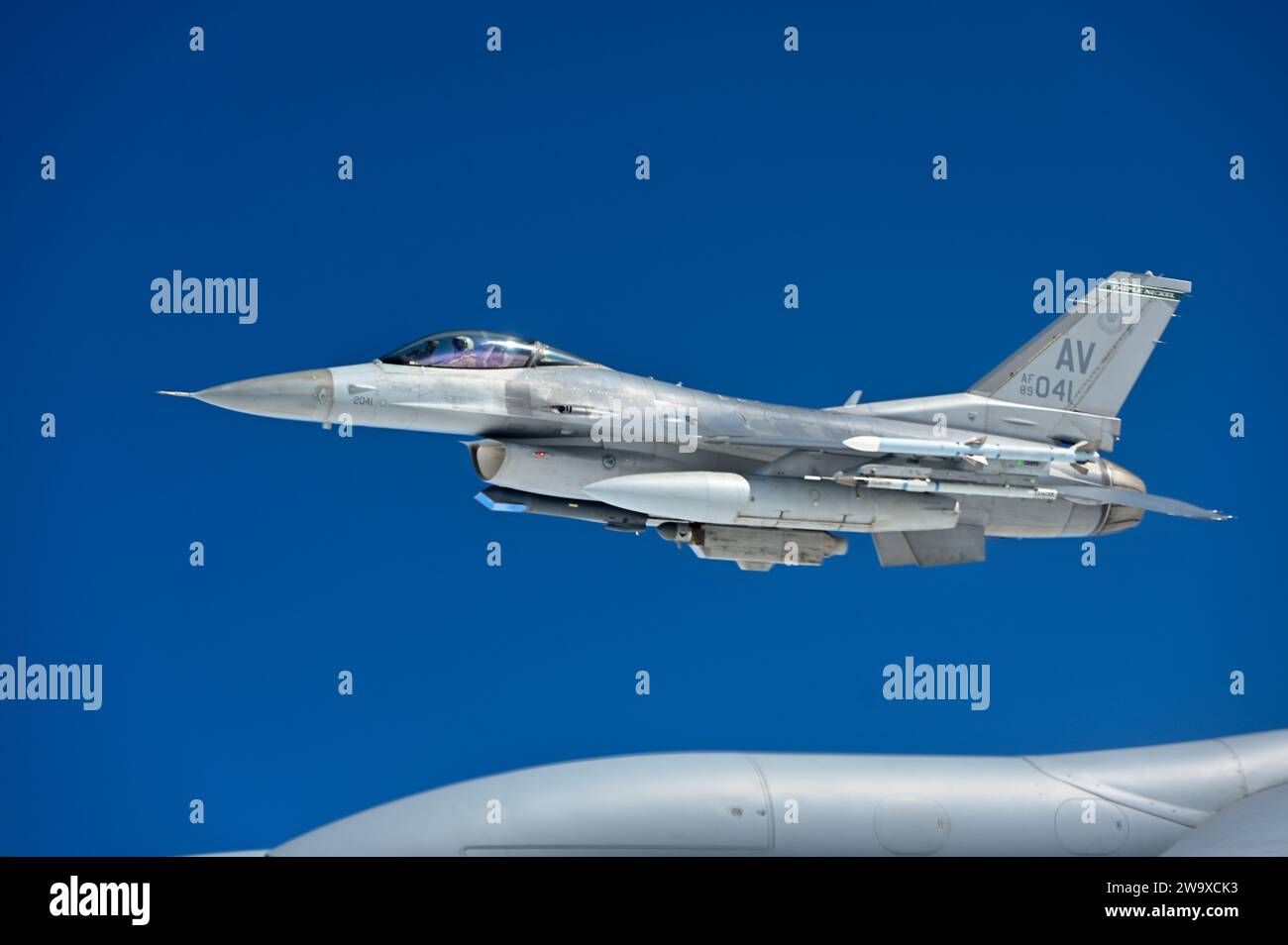 A 555th “Triple Nickel” Fighter Squadron F-16 from Aviano Air Base ...