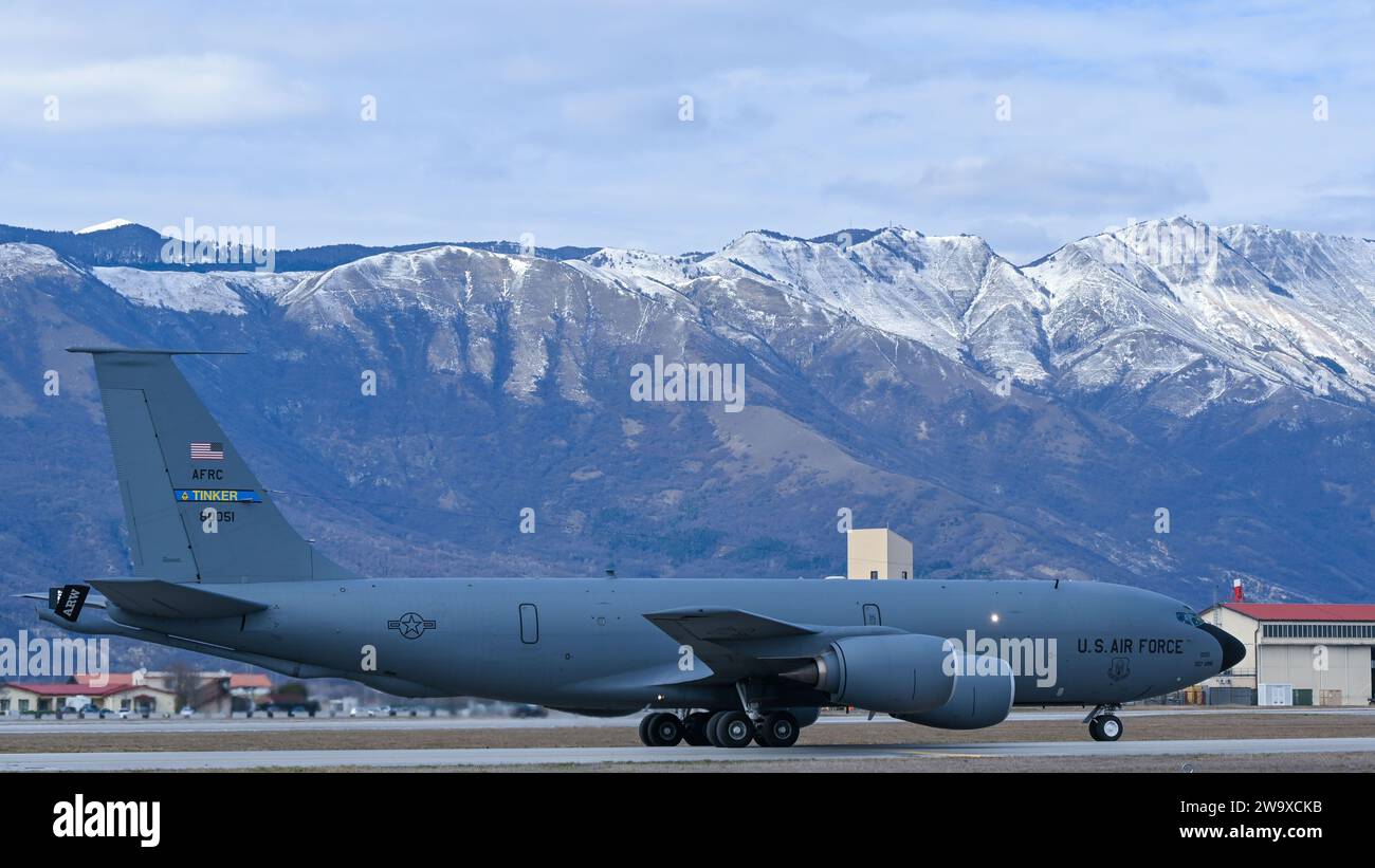 A KC-135 Stratotanker assigned to the 507th Air Refueling Wing at ...