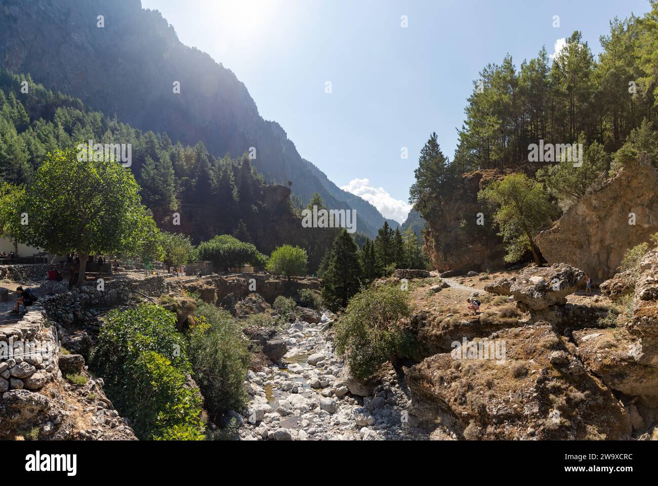 A picture of the classic Samaria Gorge landscape, with rocks on the ...