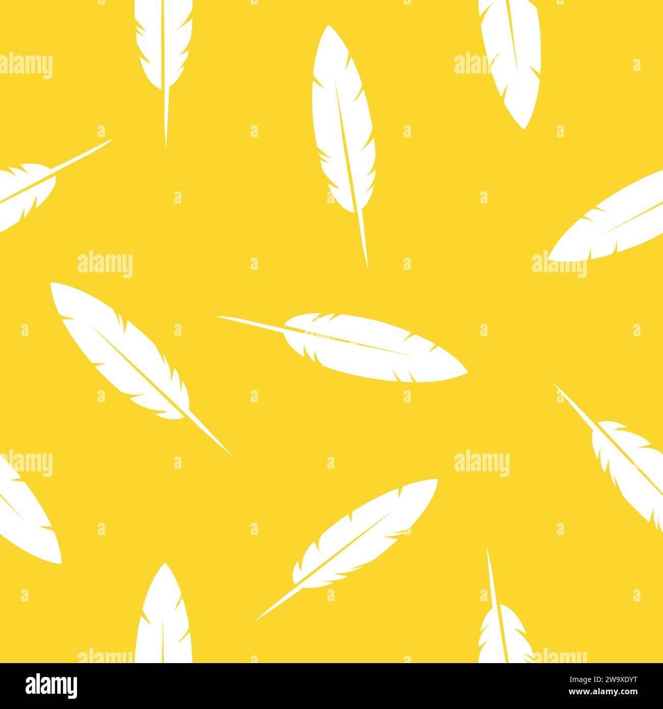Yellow pattern Birds Feather- seamless pattern, yellow and white ...