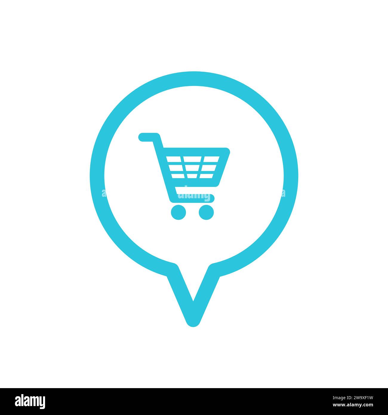 Location shopping cart symbol. From blue icon set Stock Vector Image ...