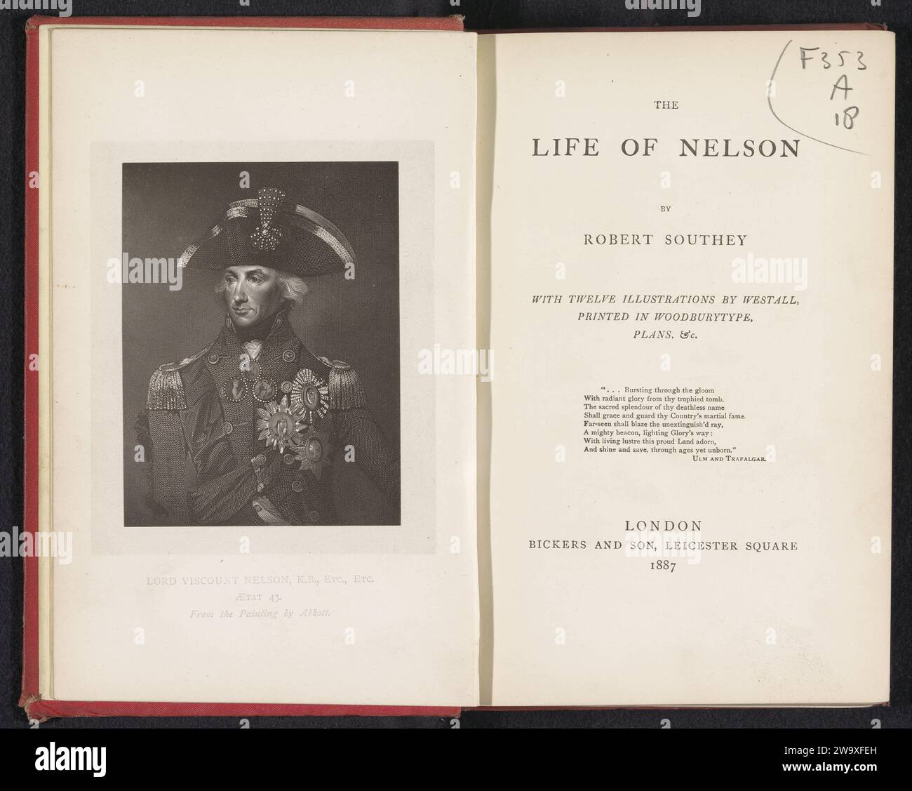 The life of Nelson, Robert Southey, 1887 book London paper. linen ...