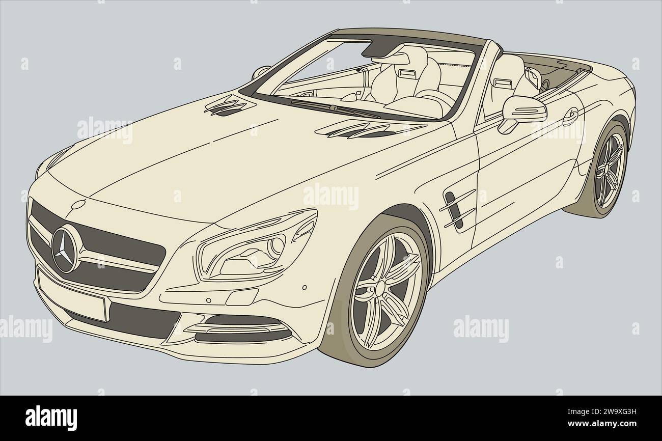 Mercedes Benz Sl car vector illustration Stock Vector Image & Art - Alamy
