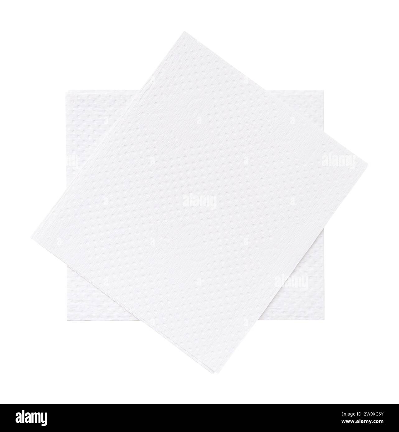 Top view of two folded tissue paper in stack tidily prepared for use in ...