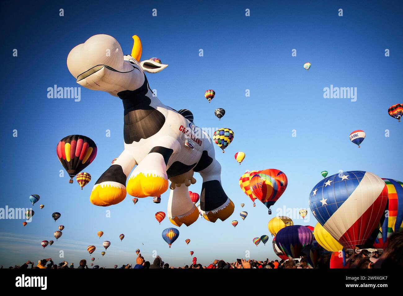 The Albuquerque Balloon Fiesta mass ascension in New Mexico Stock Photo ...