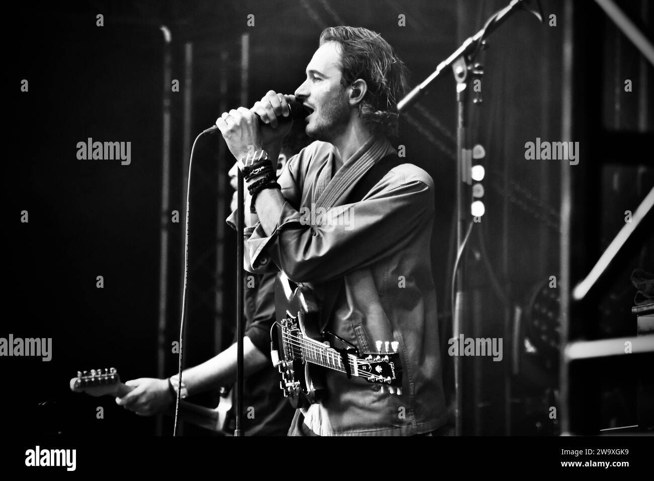 Lead singer/guitarist Tom Smith pictured with his Gibson SG guitar as ...