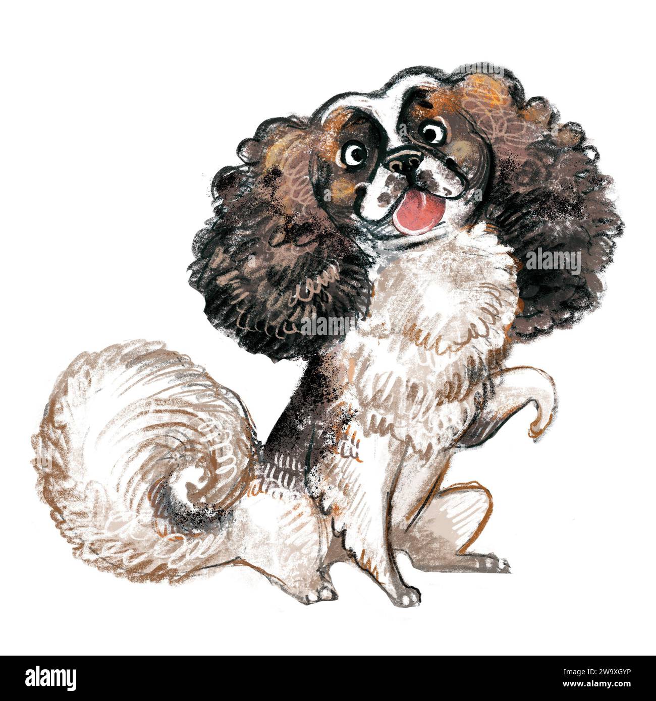 Cute funny cartoon dog pet character. Cavalier King Charles Spaniel ...