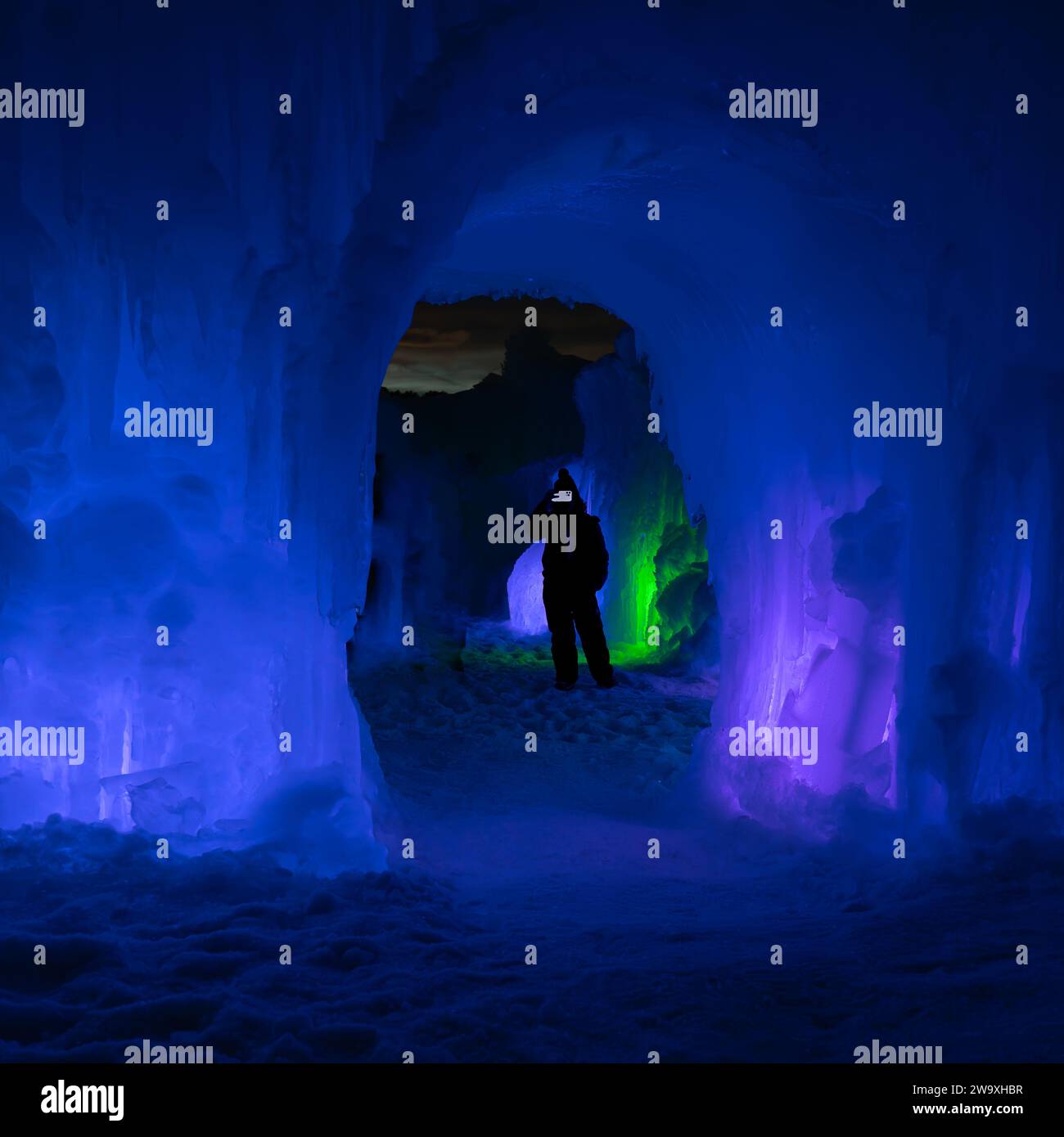 The Ice Castle in Cripple Creek Colorado. Tons of ice and colored ...