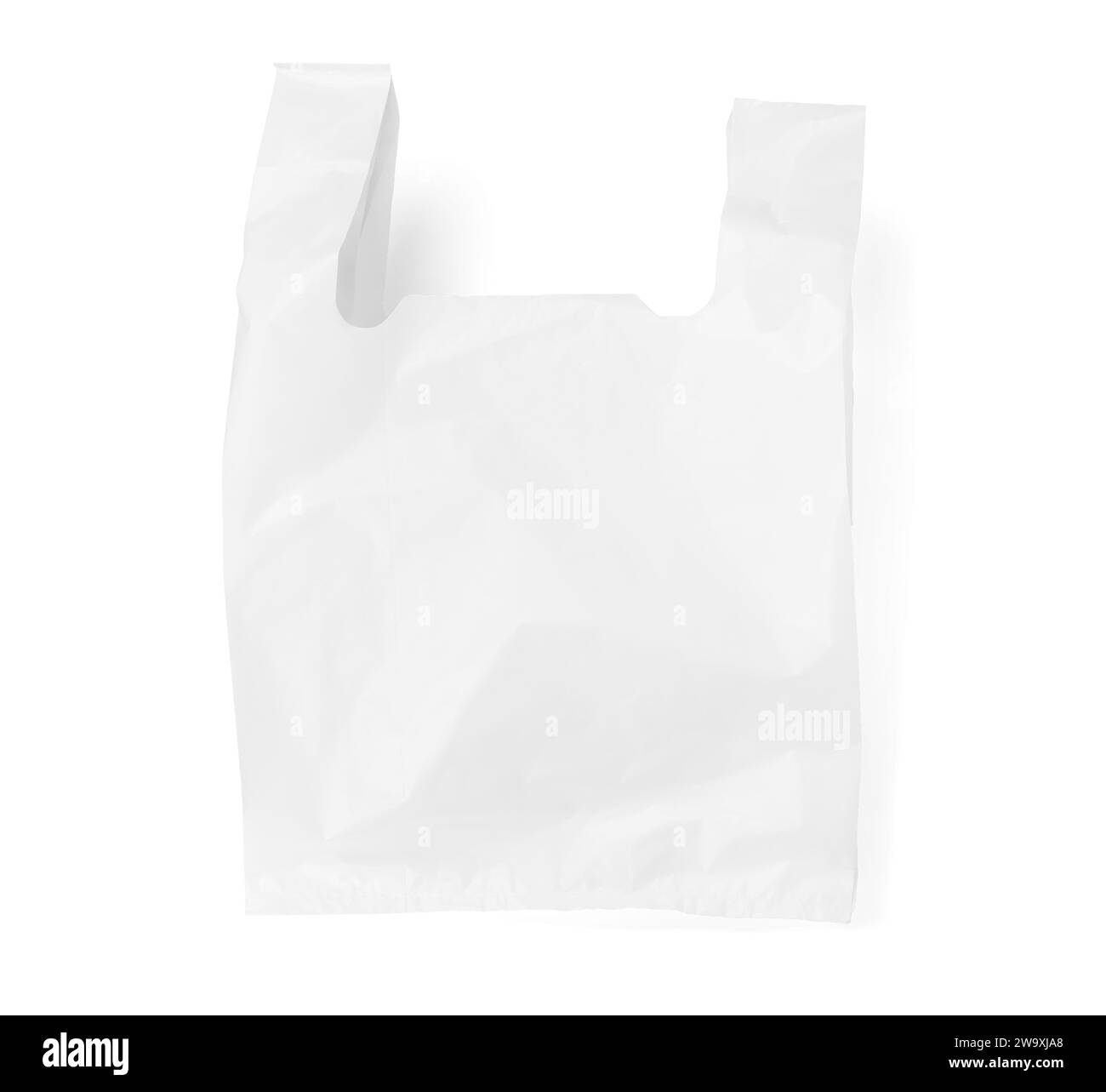 One plastic bag isolated on white, top view Stock Photo - Alamy