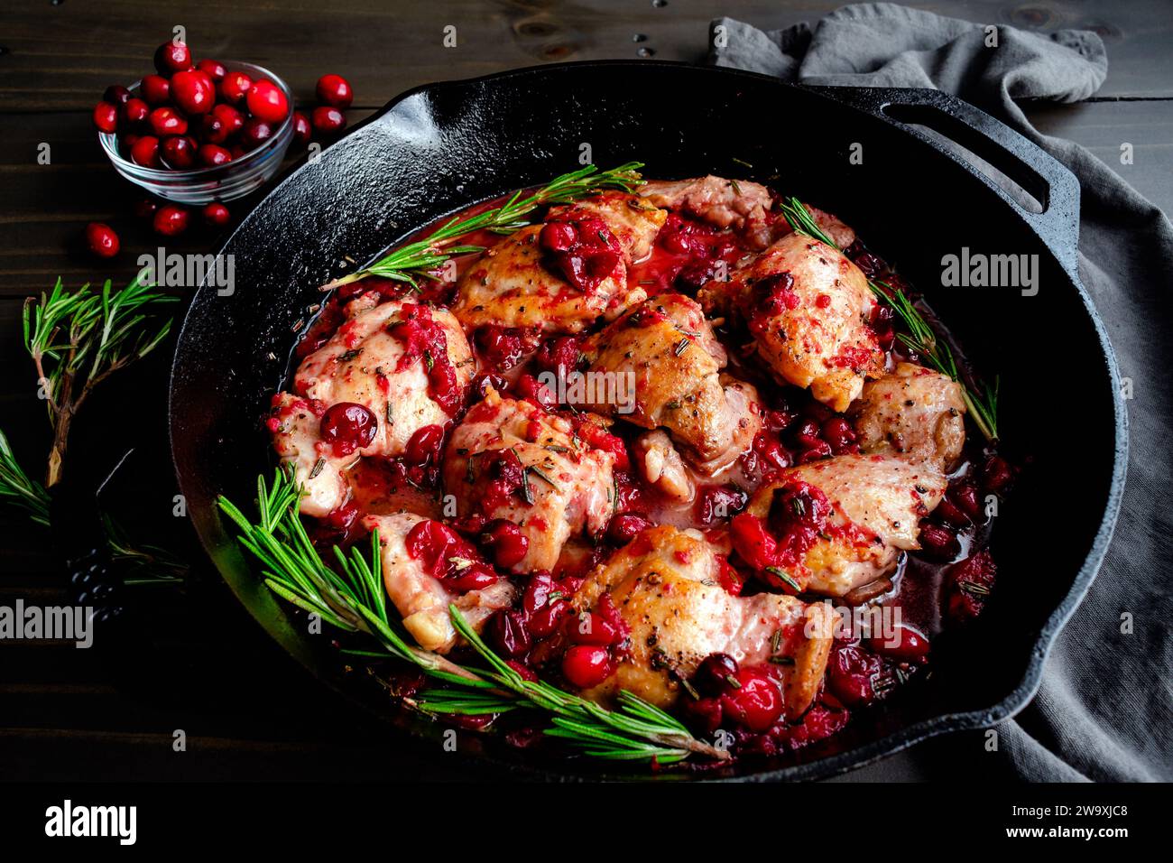 Rosemary Chicken Thighs with Cranberry Sauce: Boneless skinless chicken ...