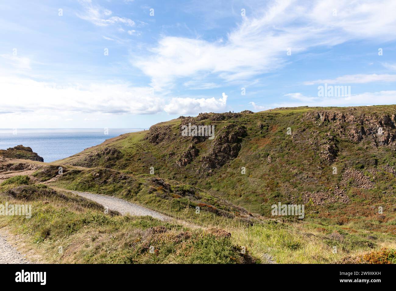 Kynance Cove Cornwall, landscape of national trust area and walking ...