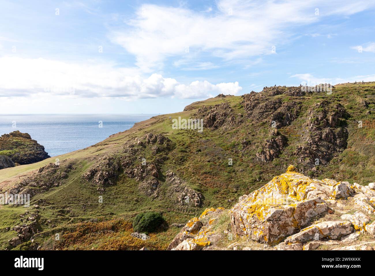 Kynance Cove Cornwall, landscape of national trust area and walking ...