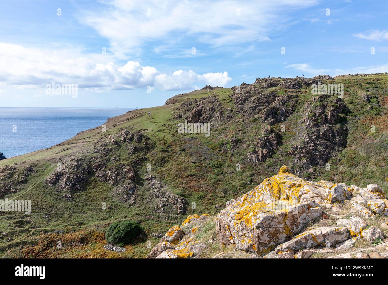 Kynance Cove Cornwall, landscape of national trust area and walking ...