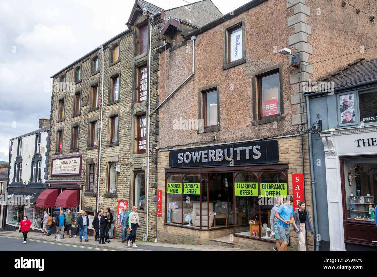 Clitheroe town centre ion Lancashire, Sowerbutts furniture store with ...