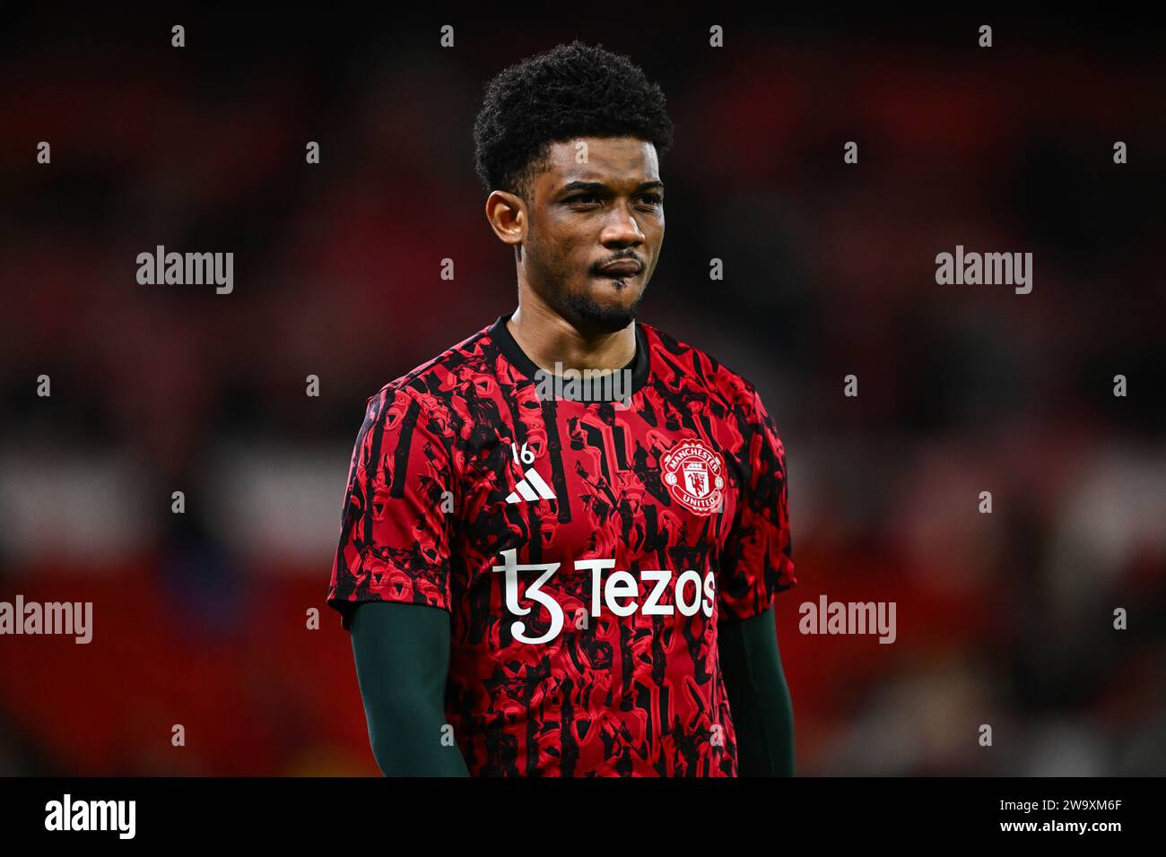Amad Diallo of Manchester United during the pre-game warmup ahead the ...