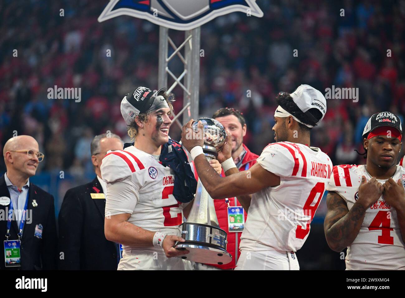 Atlanta, United States. 30th Dec, 2023. Mississippi quarterback Jaxson ...