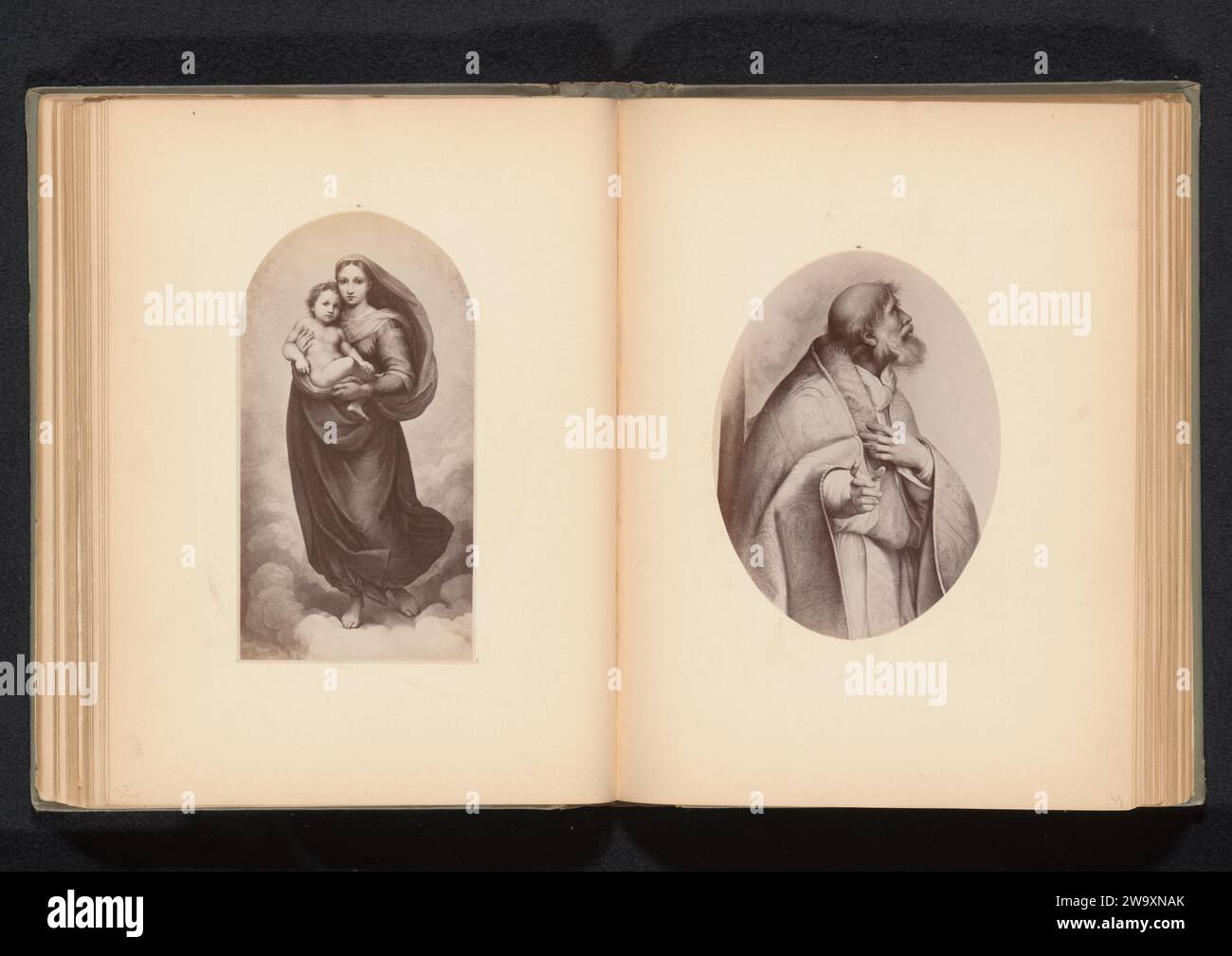 Photo production from a print to a painting, representing Saint Sixtus ...